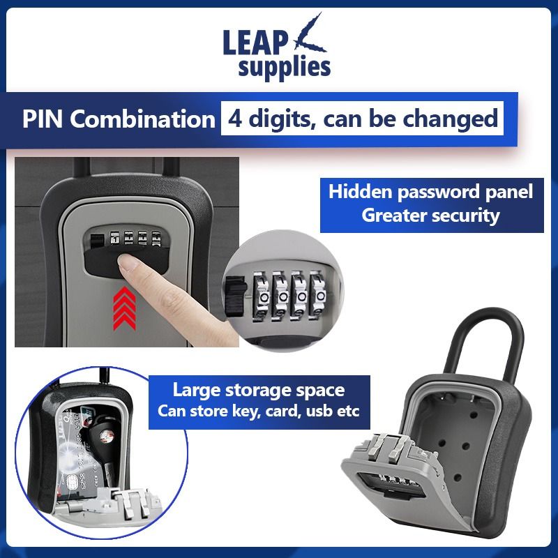 LEAP Key-Card Safety Storage Box | Key Padlock Security Box ...