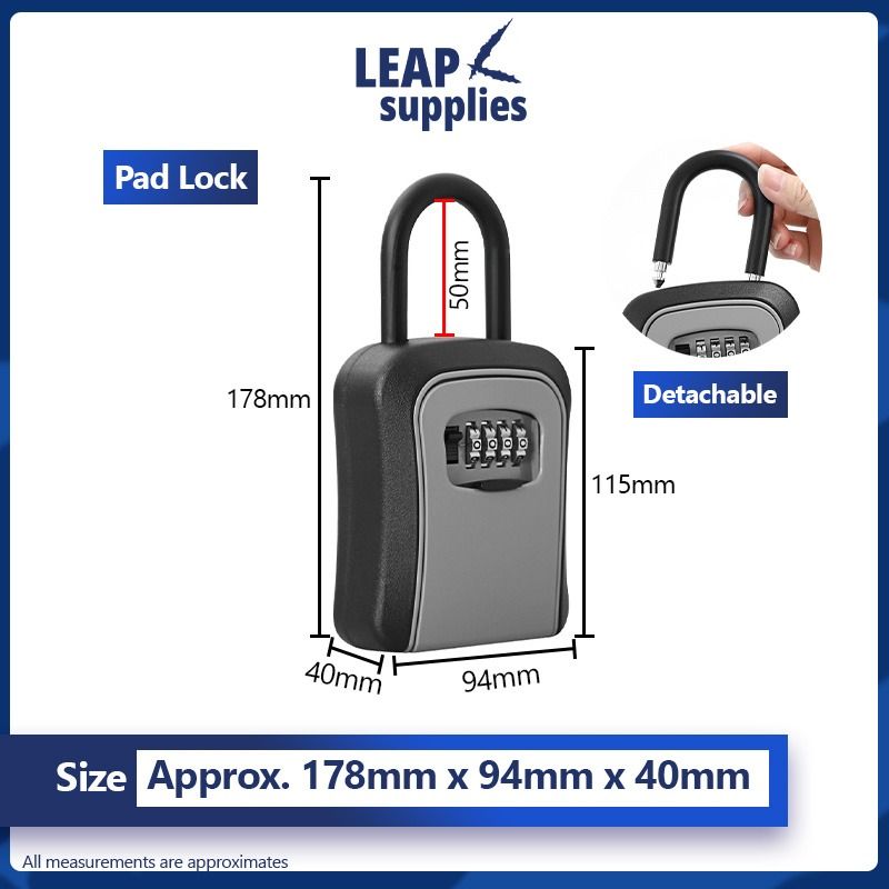 LEAP Key-Card Safety Storage Box | Key Padlock Security Box ...