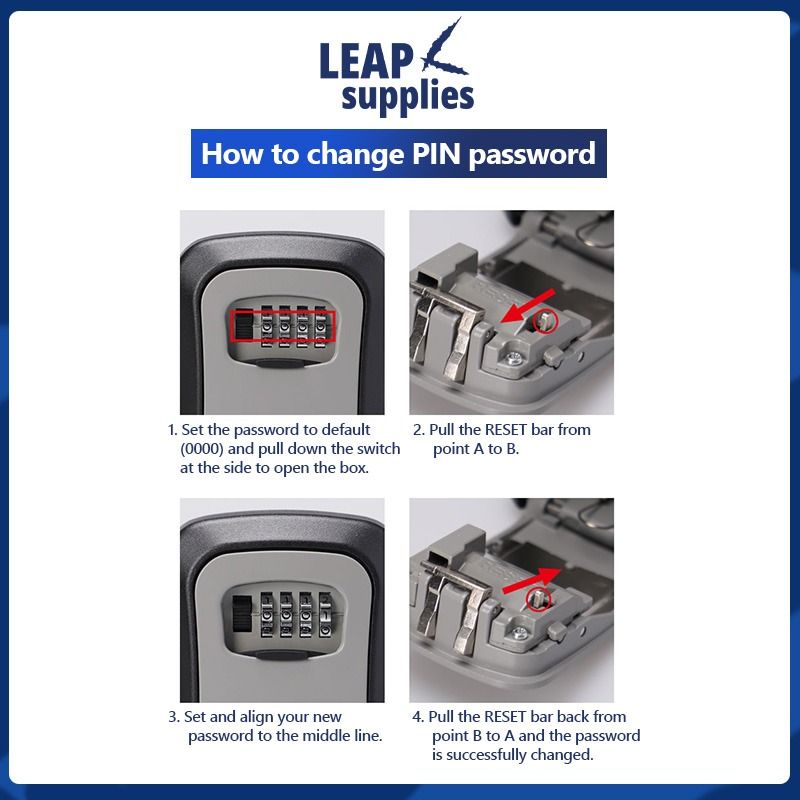 LEAP Key-Card Safety Storage Box | Key Padlock Security Box ...