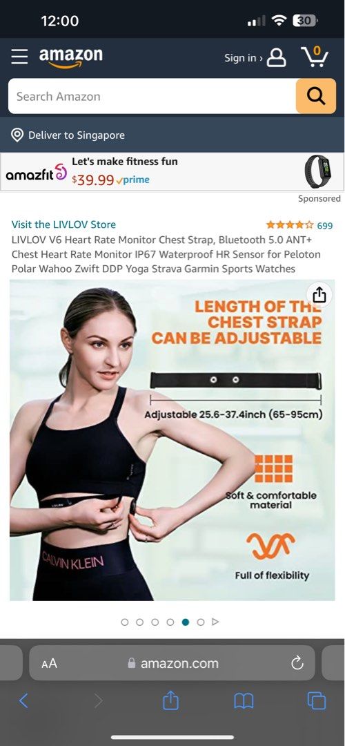LIVLOV V6 HEART RATE SENSOR, Sports Equipment, Other Sports Equipment ...