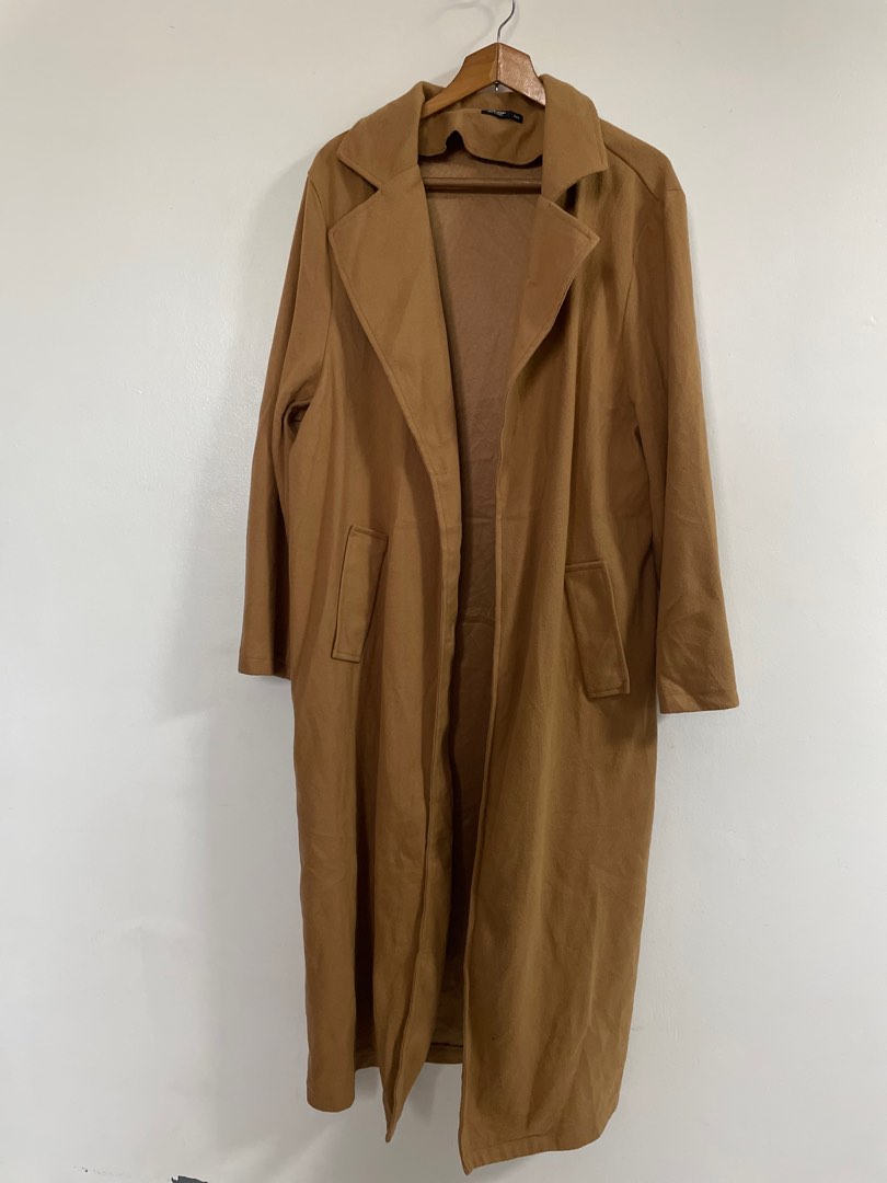 Long Brown Wool Coat, Women's Fashion, Coats, Jackets and Outerwear on ...