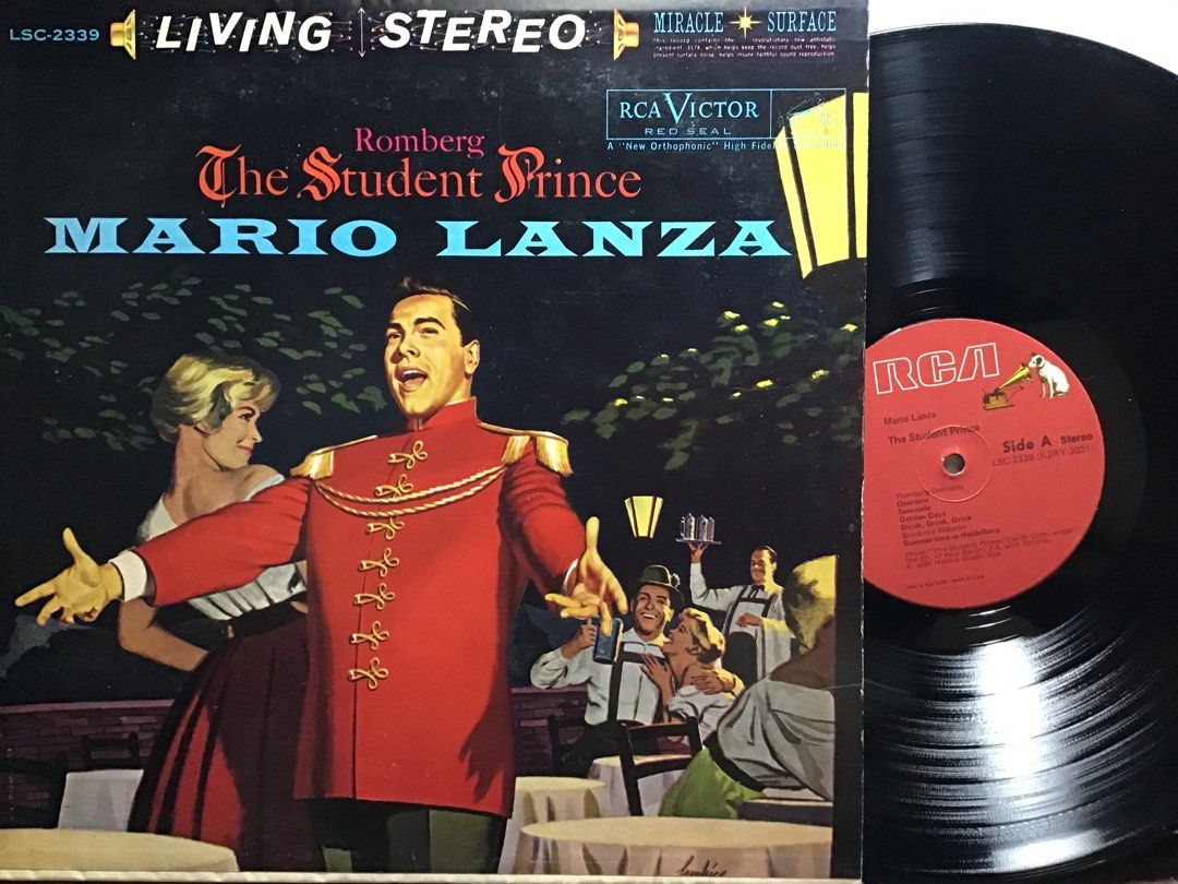 LP Mario Lanza - The Student Prince OOP USA LIVING STERO VINYL RECORD ...