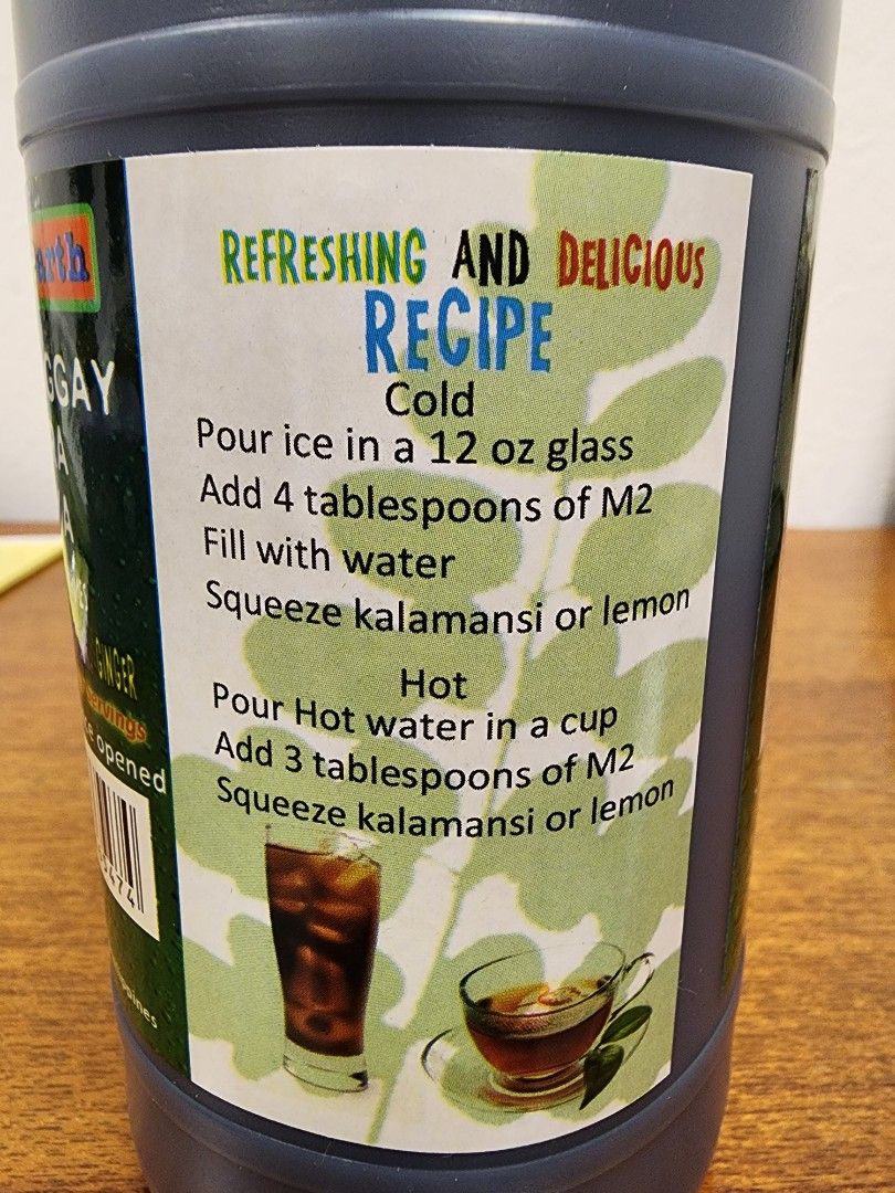 M2 Tea Drink 1000ml Malunggay Okra Luya Concentrate, 嘢食 & 嘢飲, 其他食物及飲料 ...