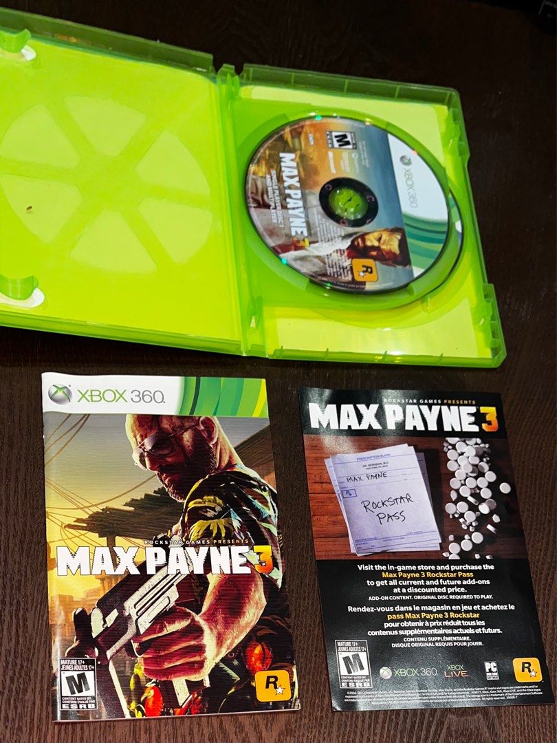 Max Payne 3 (Xbox 360) Rockstar Games Present CiB manual official ...
