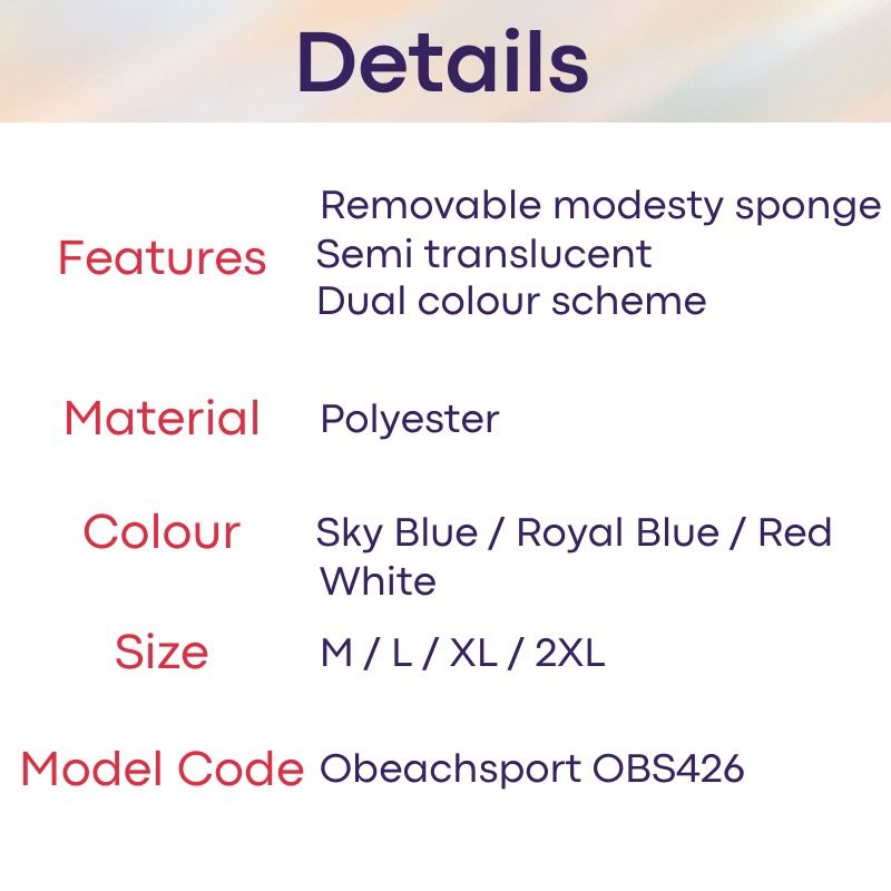 Men's Swimwear: Dual Color Contrast Semi Translucent Swim Trunks with ...