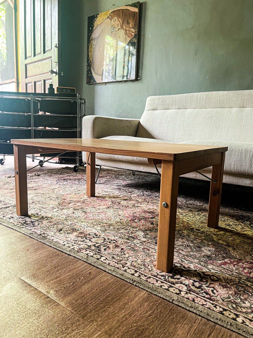 MUJI Pine low folding table, Furniture & Home Living, Furniture, Tables ...