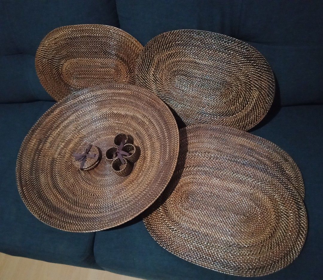 Native Nito Rattan Tablescape Set, Furniture & Home Living, Kitchenware ...