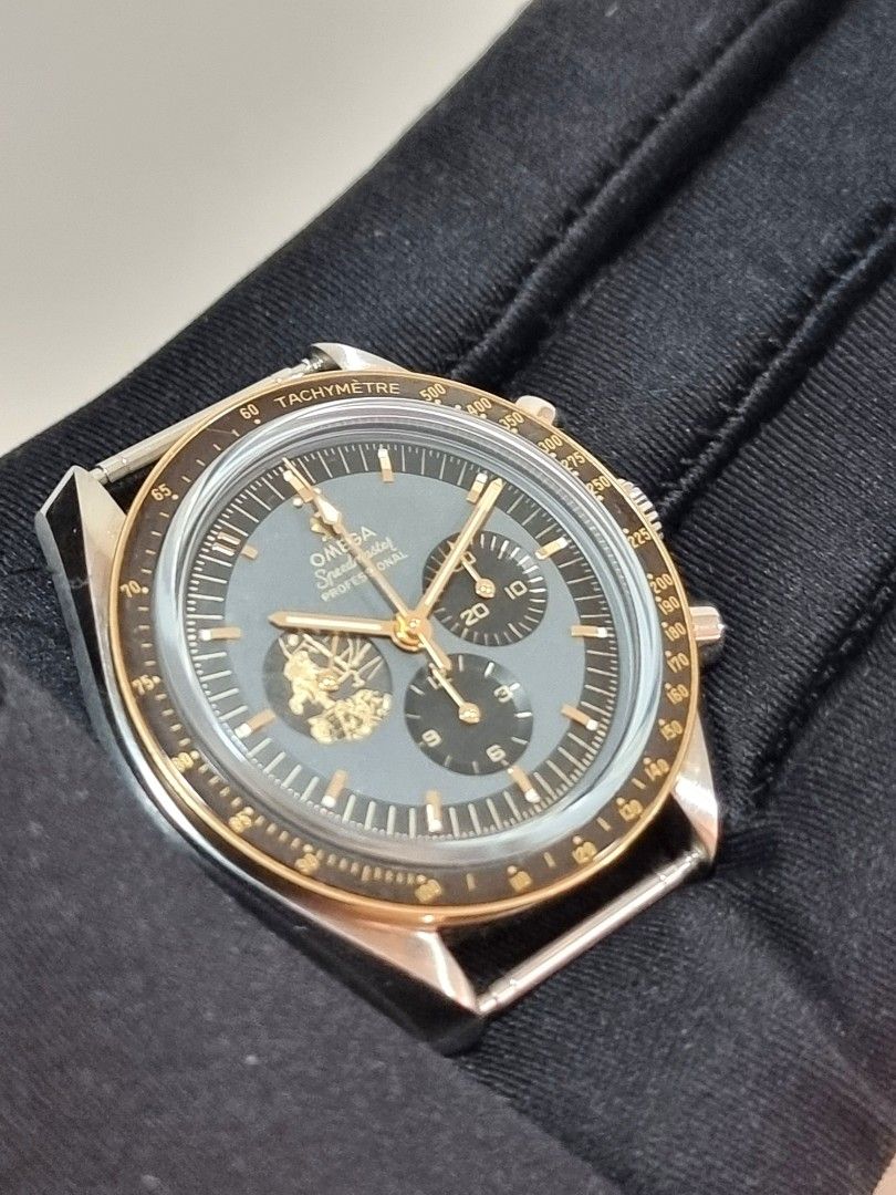 OMEGA APOLLO 11 50TH ANNIVERSARY MOONSHINE GOLD 3861 SPEEDMASTER SPEED ...