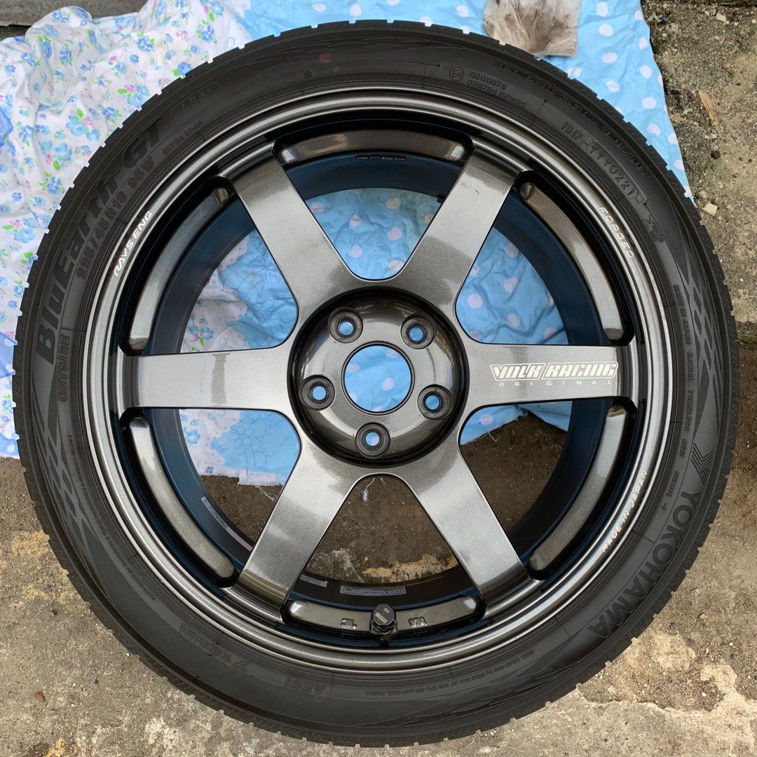 Original TE37 18x8.5 ET35, Car Accessories, Tyres & Rims on Carousell