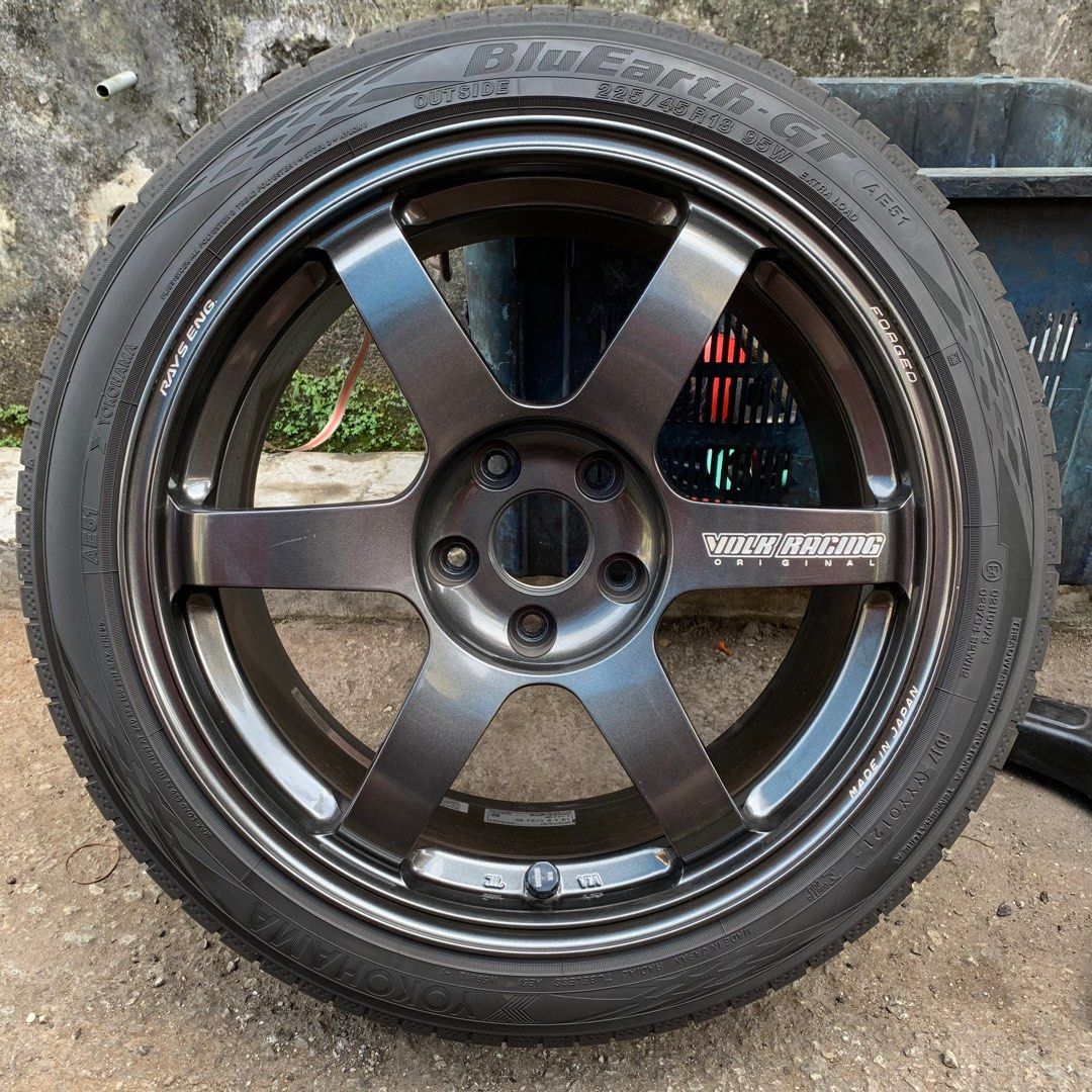 Original TE37 18x8.5 ET35, Car Accessories, Tyres & Rims on Carousell