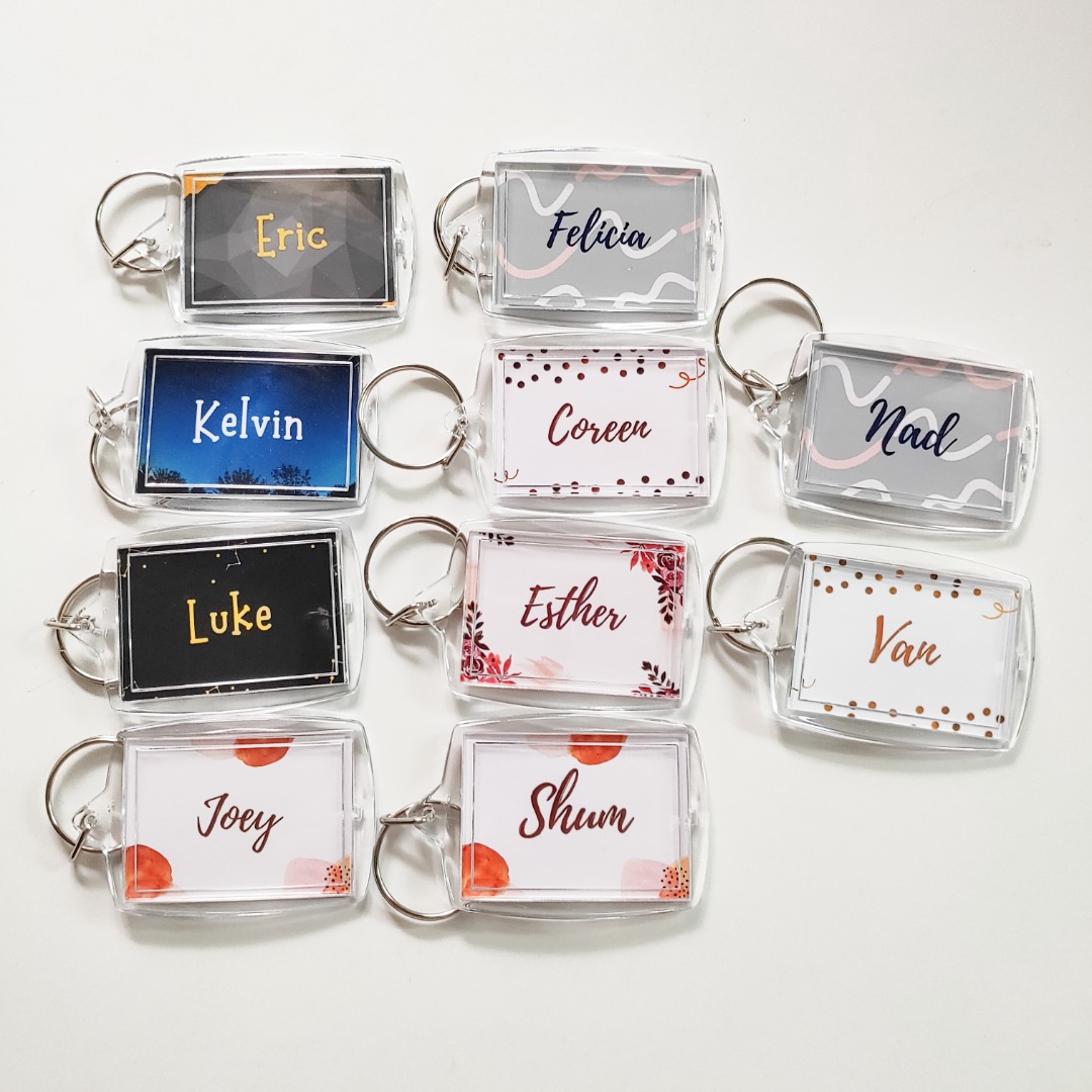 Personalised Keychain Customised with Name Photo Emergency Contact ...