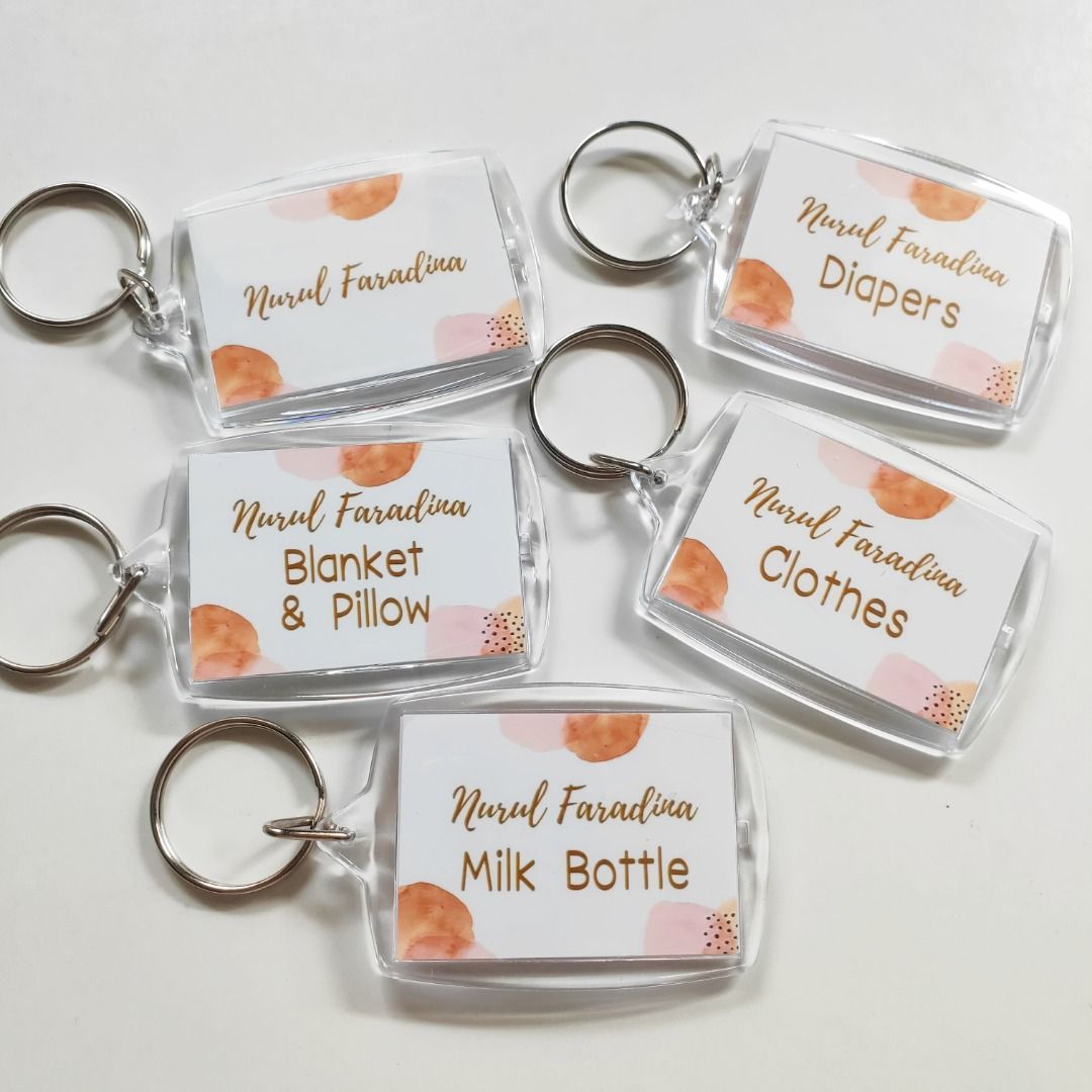 Personalised Keychain Customised with Name Photo Emergency Contact ...