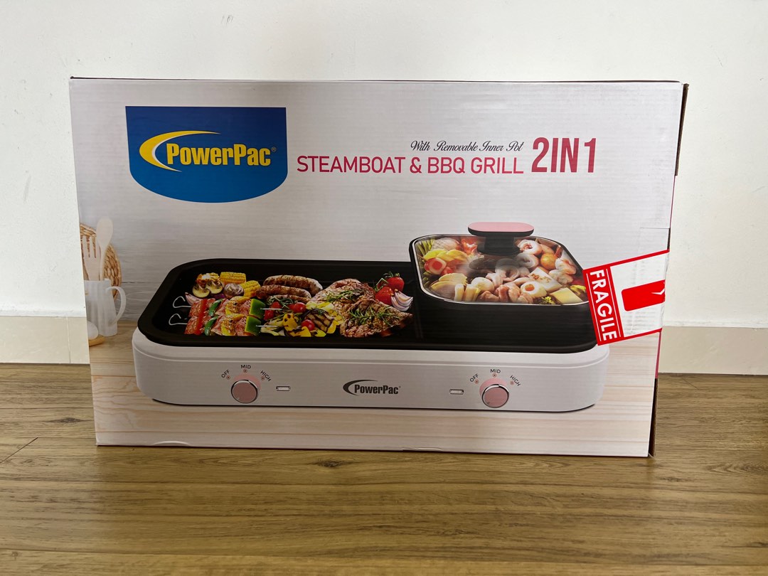 Powerpac 2-in-1 BBQ grill & Steamboat, TV & Home Appliances, Kitchen ...