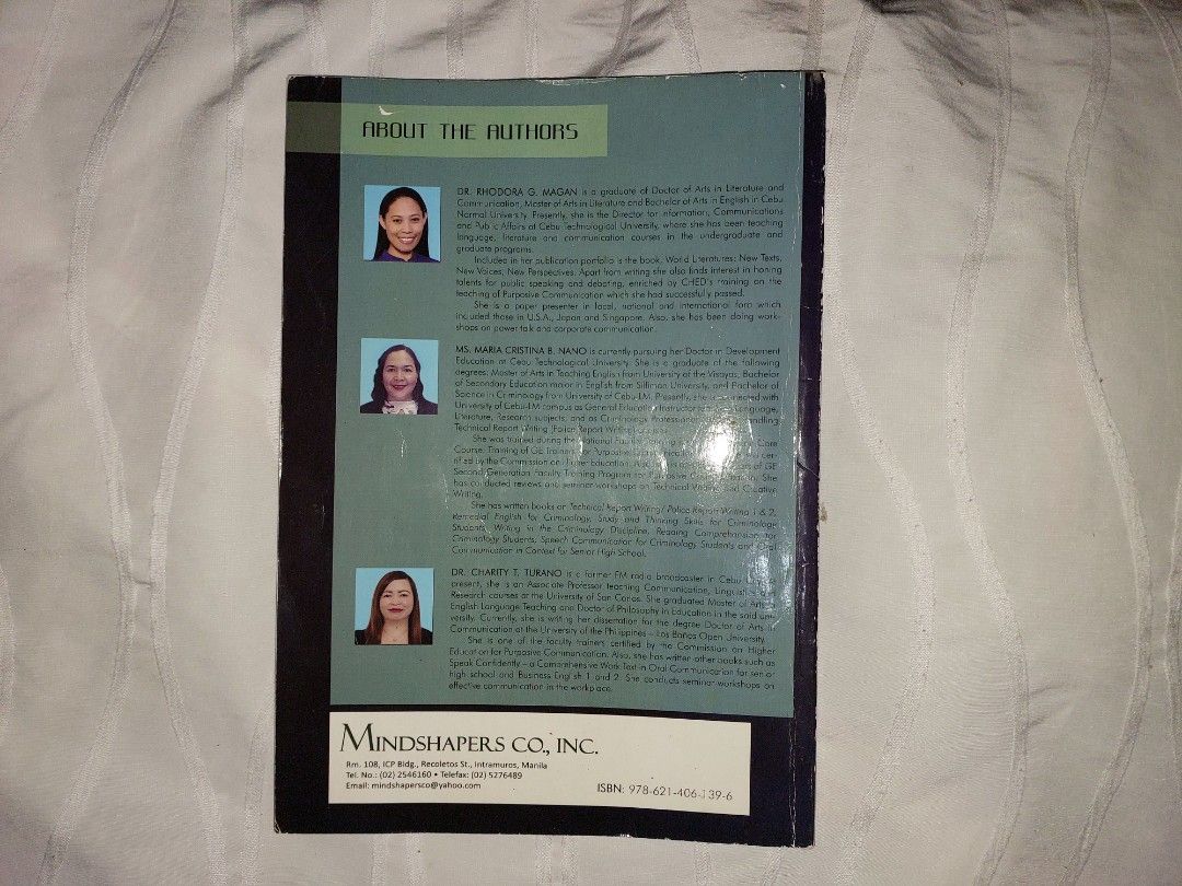 Purposive Communication by Magan, Nano, and Turano 2018 edition (Mindshapers), Hobbies & Toys ...