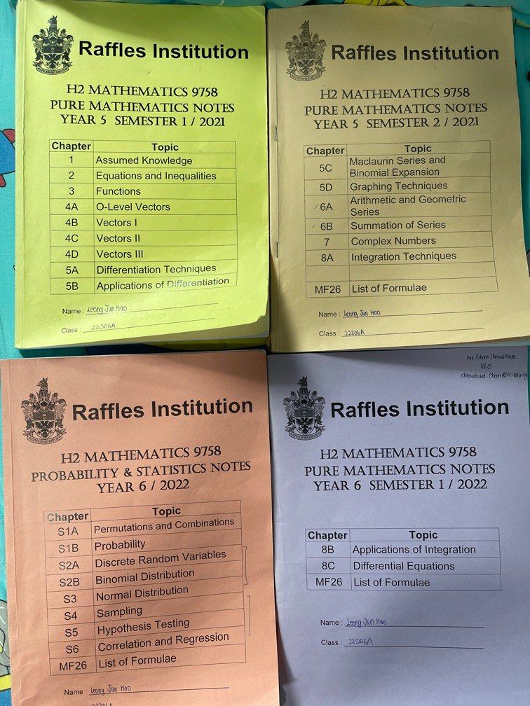 Raffles H2 Math Textbook and Exercise Book, Hobbies & Toys, Books ...
