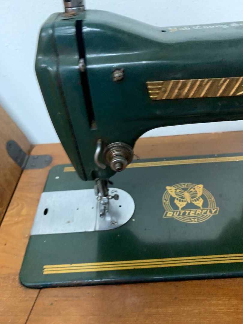 Rare green butterfly brand sewing machine for display, Hobbies & Toys ...