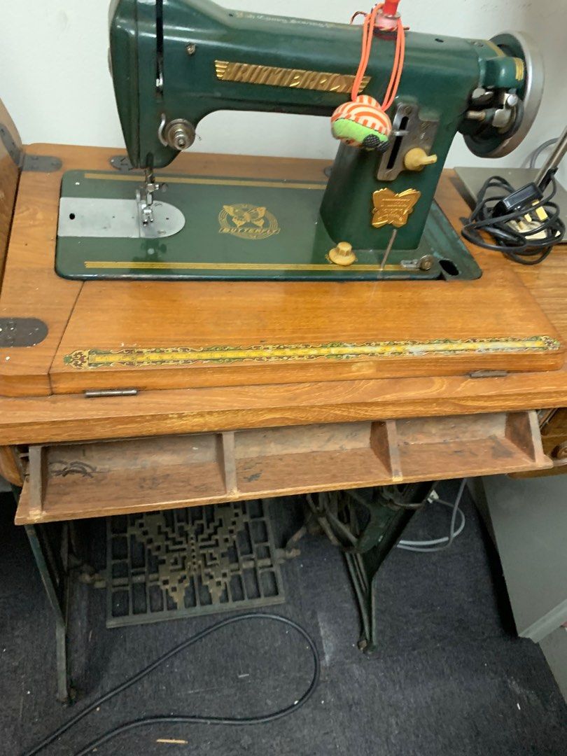 Rare green butterfly brand sewing machine for display, Hobbies & Toys ...