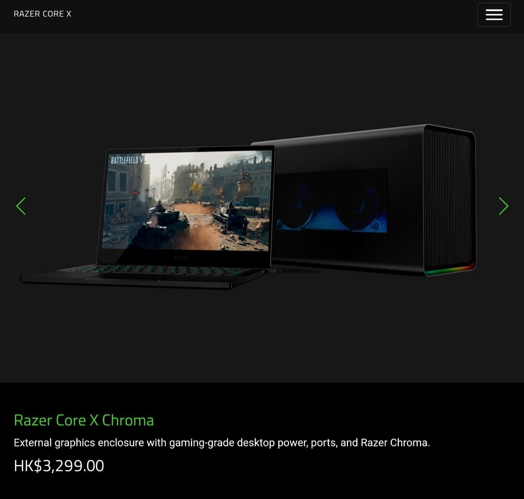 Razer Core X Chroma RGB eGPU (not includes 3080 3070 3060 4070 4080 ...