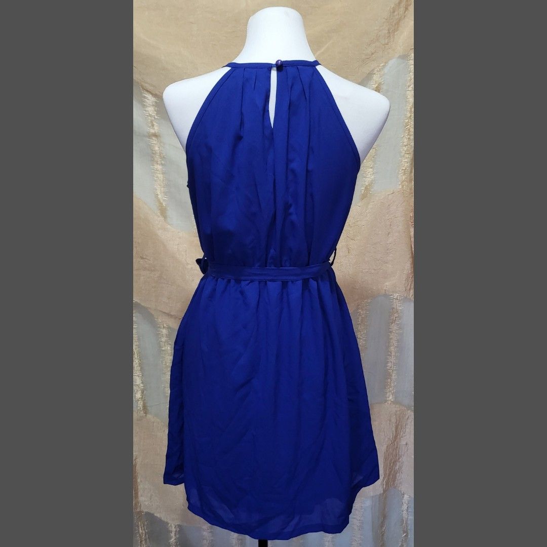 ROYAL BLUE HALTER DRESS W TIE BELT L/XL, Women's Fashion, Dresses ...