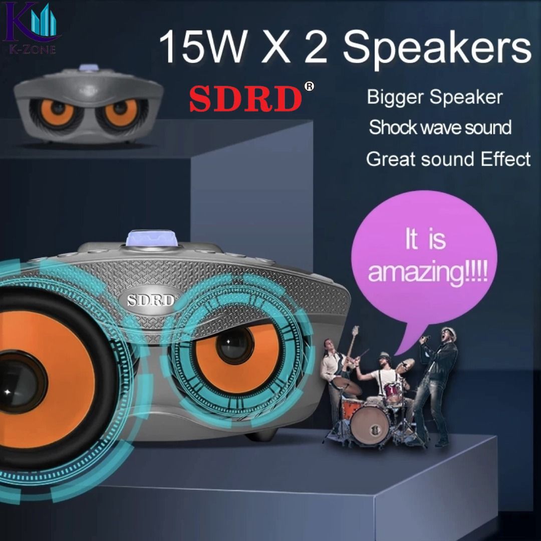SDRD SD-306 Plus Portable Family Karaoke System Condenser Wireless Stereo Bluetooth Speaker Set ...