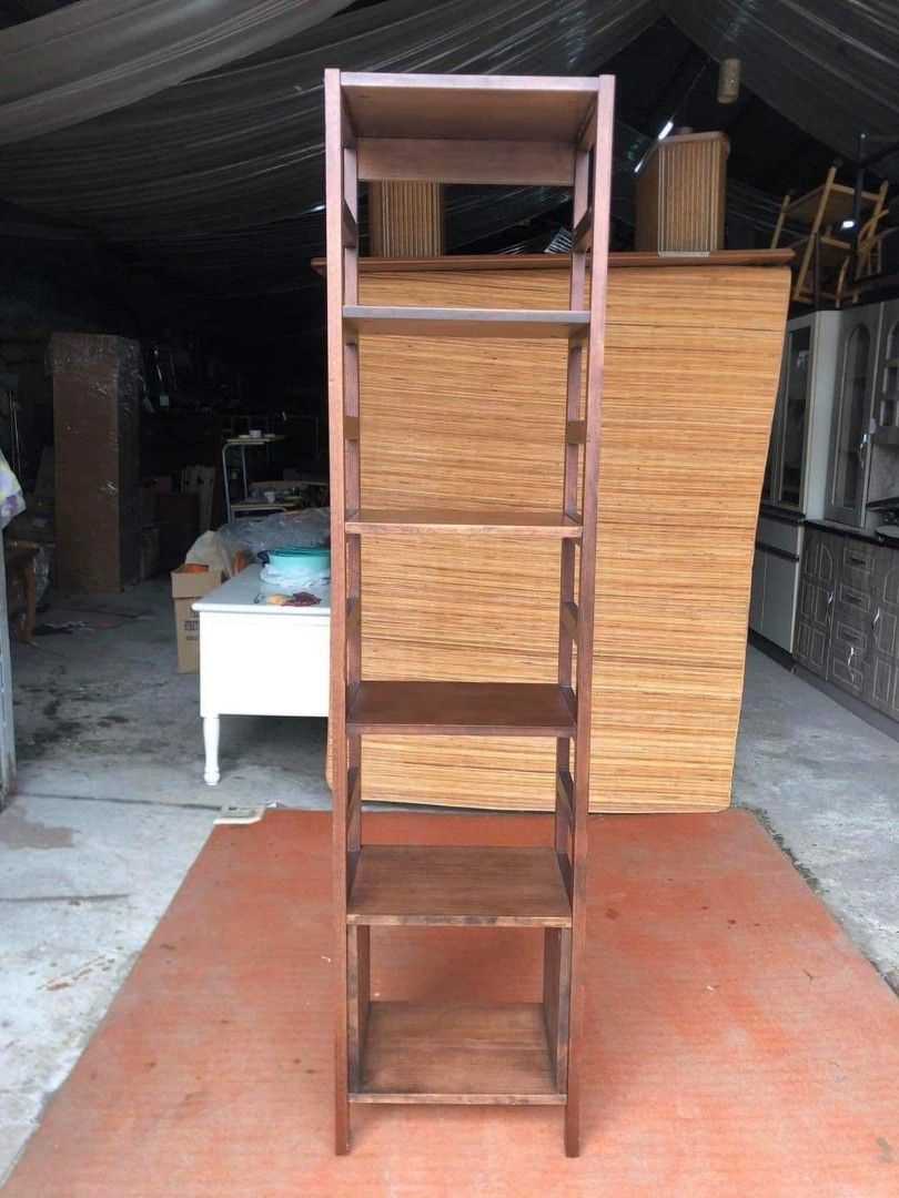 Solid wood loft style open shelf / display unit 17L x 12W x 72H inches ...