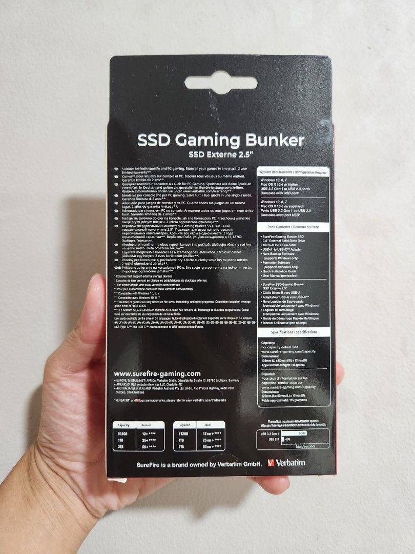 SurFire Gaming Bunker 512GB External SSD, Computers & Tech, Parts ...