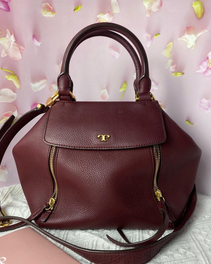Tory Burch Half Moon Satchel, Luxury, Bags & Wallets on Carousell