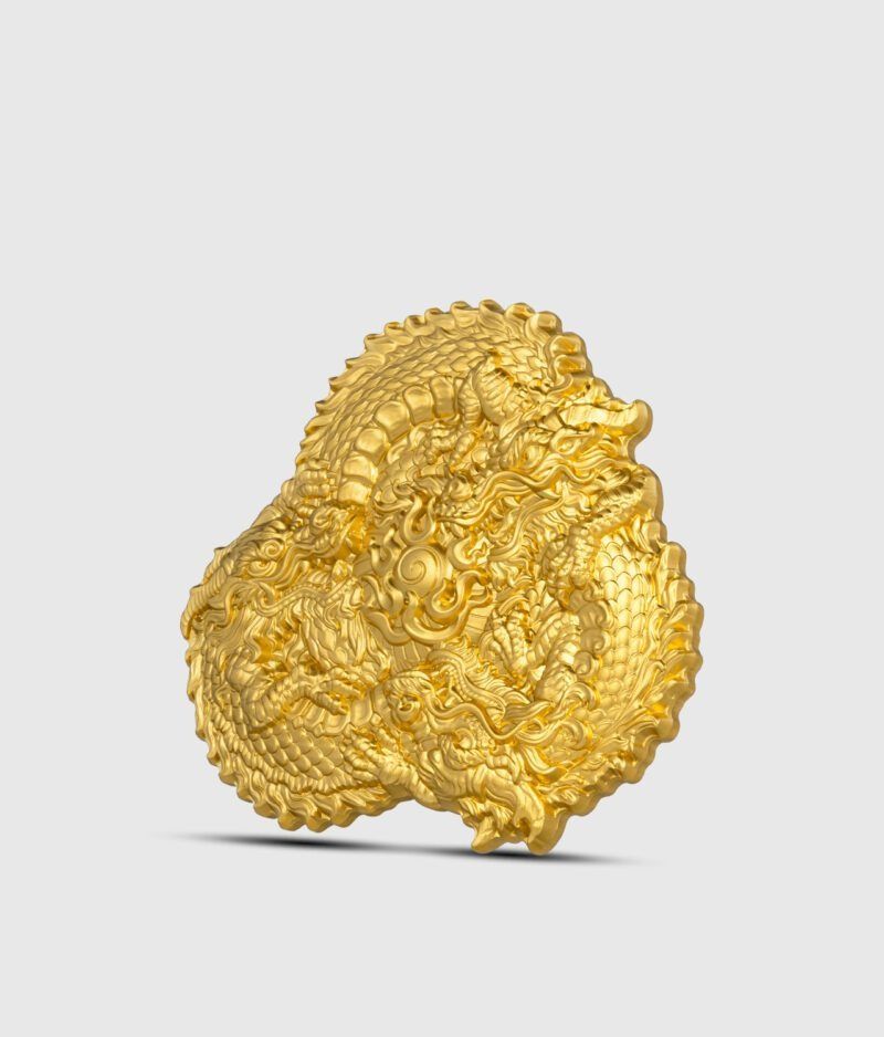 Triple Infinity Dragons 3oz 999 Fine Silver Coin (Gold-Gilded), Hobbies ...