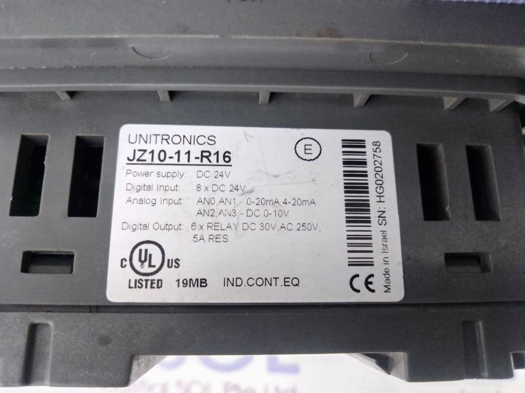 Unitronics Jazz Jz10 11 R16 Plc Control With Integrated Hmi With Mj20
