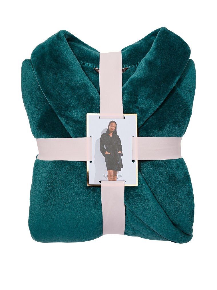 VICTORIA'S SECRET Short Cozy Robe in Deepest Green, Women's Fashion ...