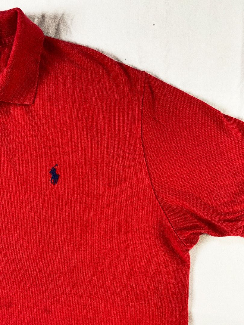 Vintage polo by ralph lauren rarri red polo shirt, Men's Fashion, Tops ...