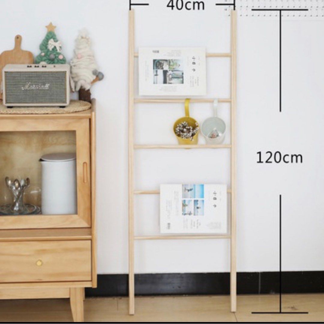 Wooden ladder rack, Furniture & Home Living, Furniture, Shelves ...