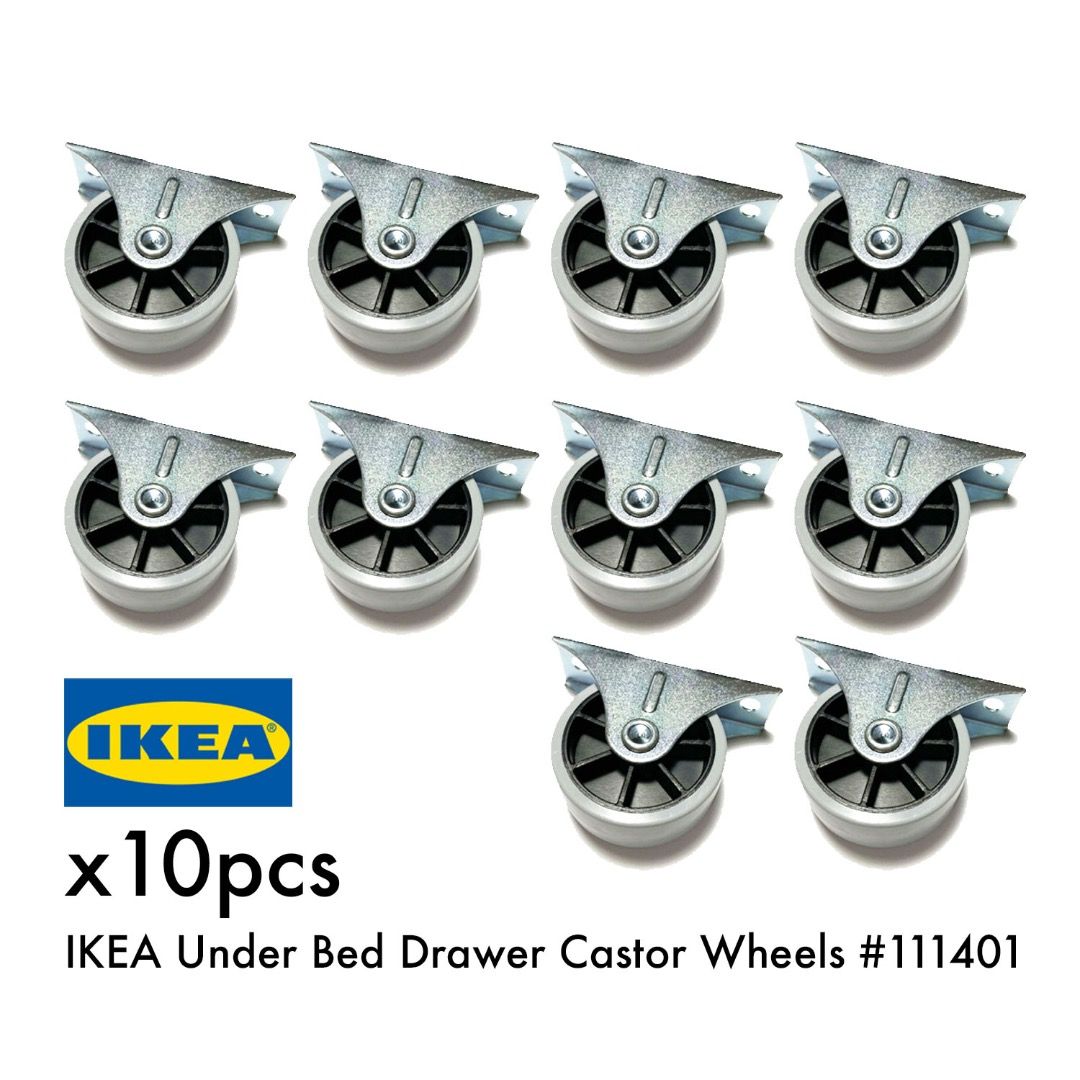 x10 IKEA Under Bed Drawer Castor Wheels (Part No. 111401), Furniture ...