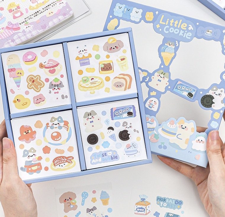[100sheets] animal food cute sticker gift box set, Hobbies & Toys ...