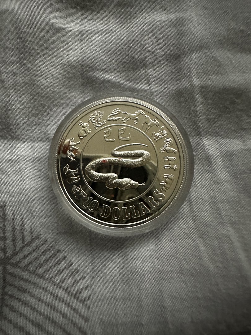 925 1 oz silver snake 1989 singapore mint 10 dollars with capsule, Hobbies & Toys, Memorabilia ...