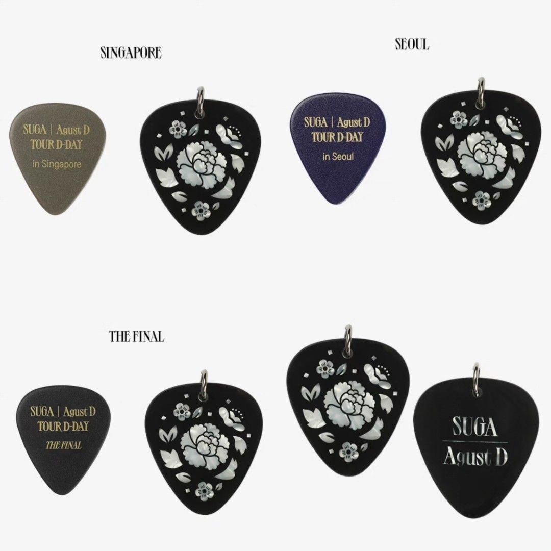 [預購] BTS Suga Agust D D-Day Tour Guitar Pick Set Singapore Seoul The Final Pre Order, 興趣及遊戲, 音樂 ...