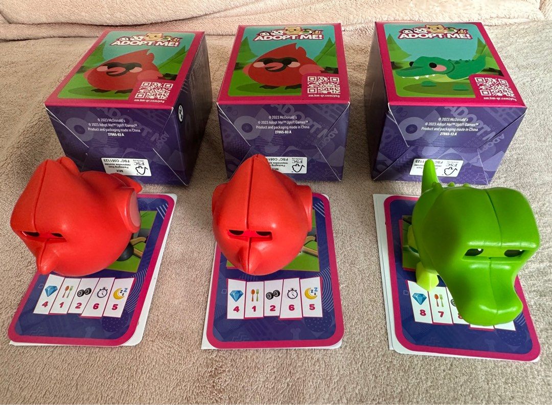SOLD OUT - Adopt Me! Roblox Red Cardinal & Crocodile Toy from McDonald ...
