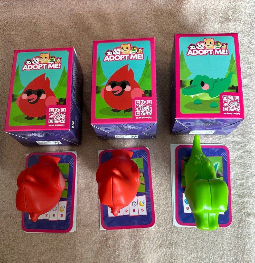 SOLD OUT - Adopt Me! Roblox Red Cardinal & Crocodile Toy from McDonald ...