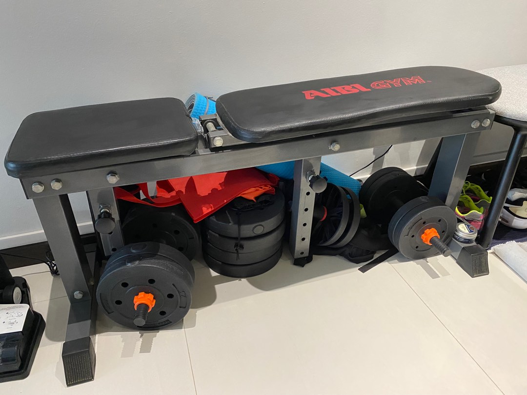 Aibi Inclined bench and dumbbells, Sports Equipment, Exercise & Fitness ...