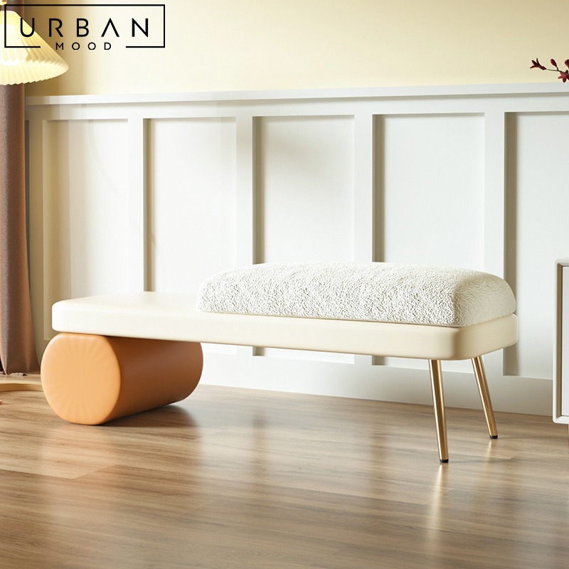 ALEEDA Modern Fabric Bench, Furniture & Home Living, Furniture, Chairs ...