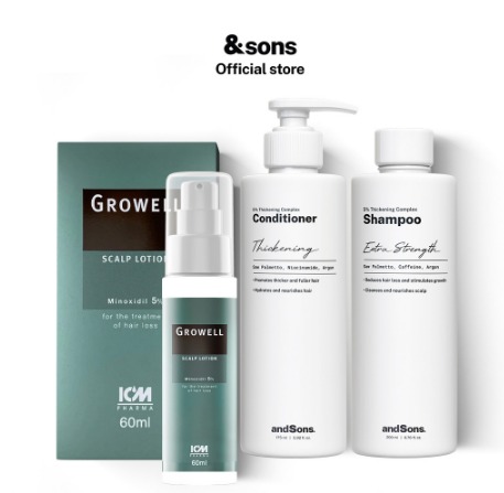 andSons Anti Hair Loss Kit (Growell Scalp Lotion Minoxidil 5% 60ml ...