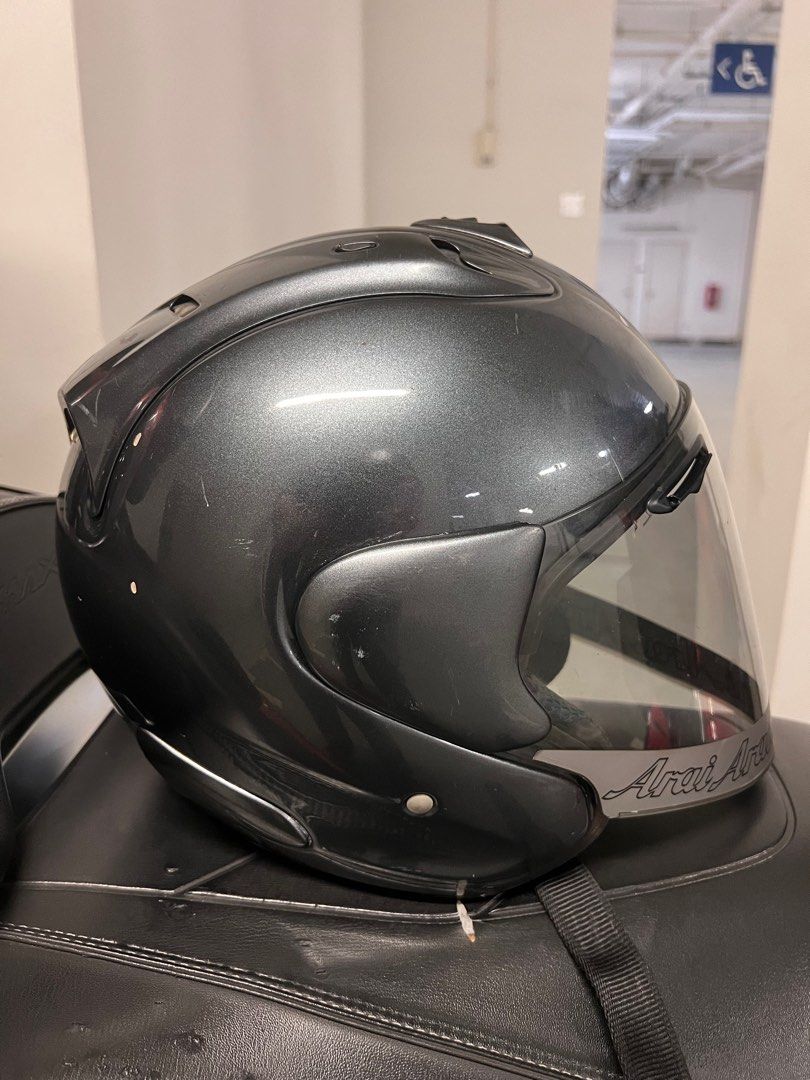 Arai helmet Ram3 Gunmetal, Motorcycles, Motorcycle Apparel on Carousell