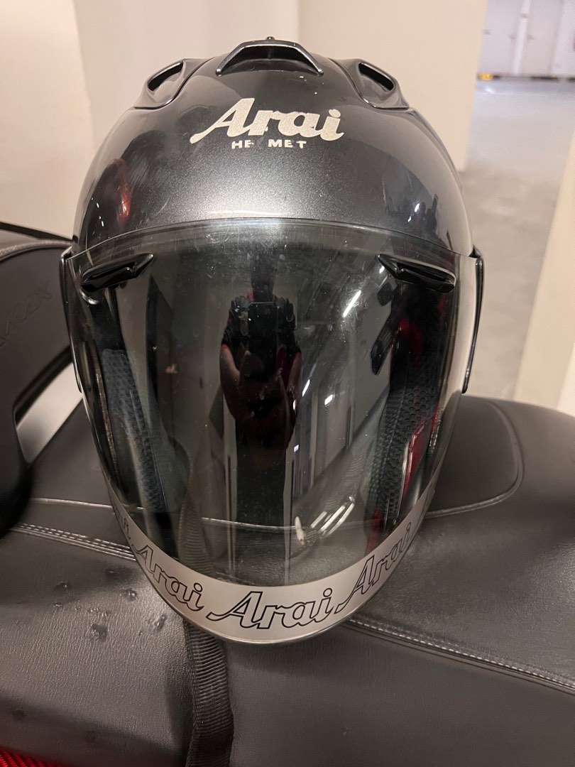 Arai helmet Ram3 Gunmetal, Motorcycles, Motorcycle Apparel on Carousell