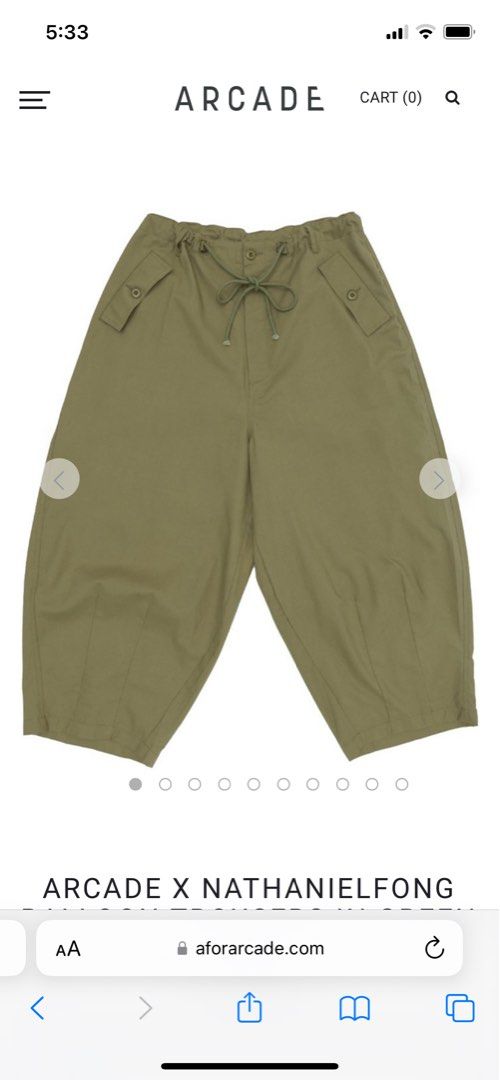 arcade x nathanielfong balloon pants, Men's Fashion, Bottoms, Trousers ...