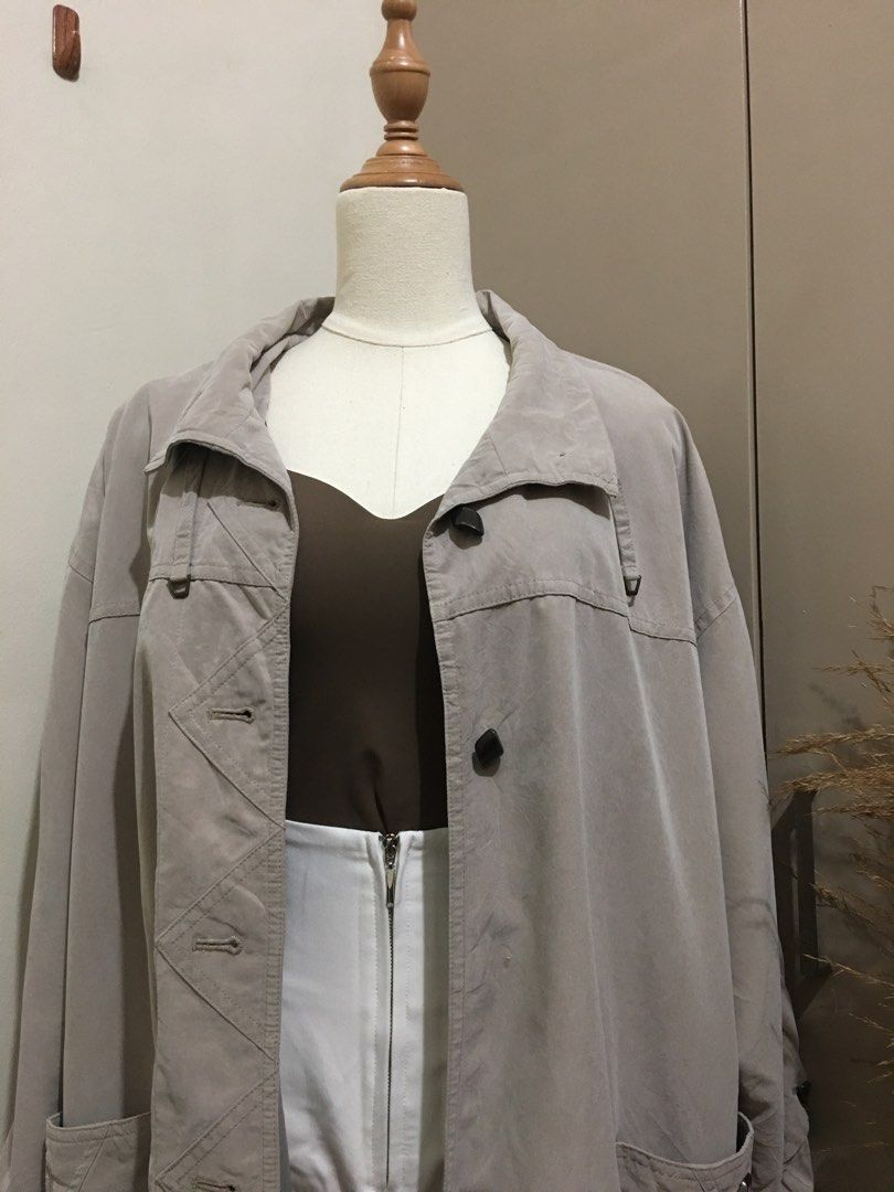 Ash gray trench coat, Women's Fashion, Coats, Jackets and Outerwear on ...