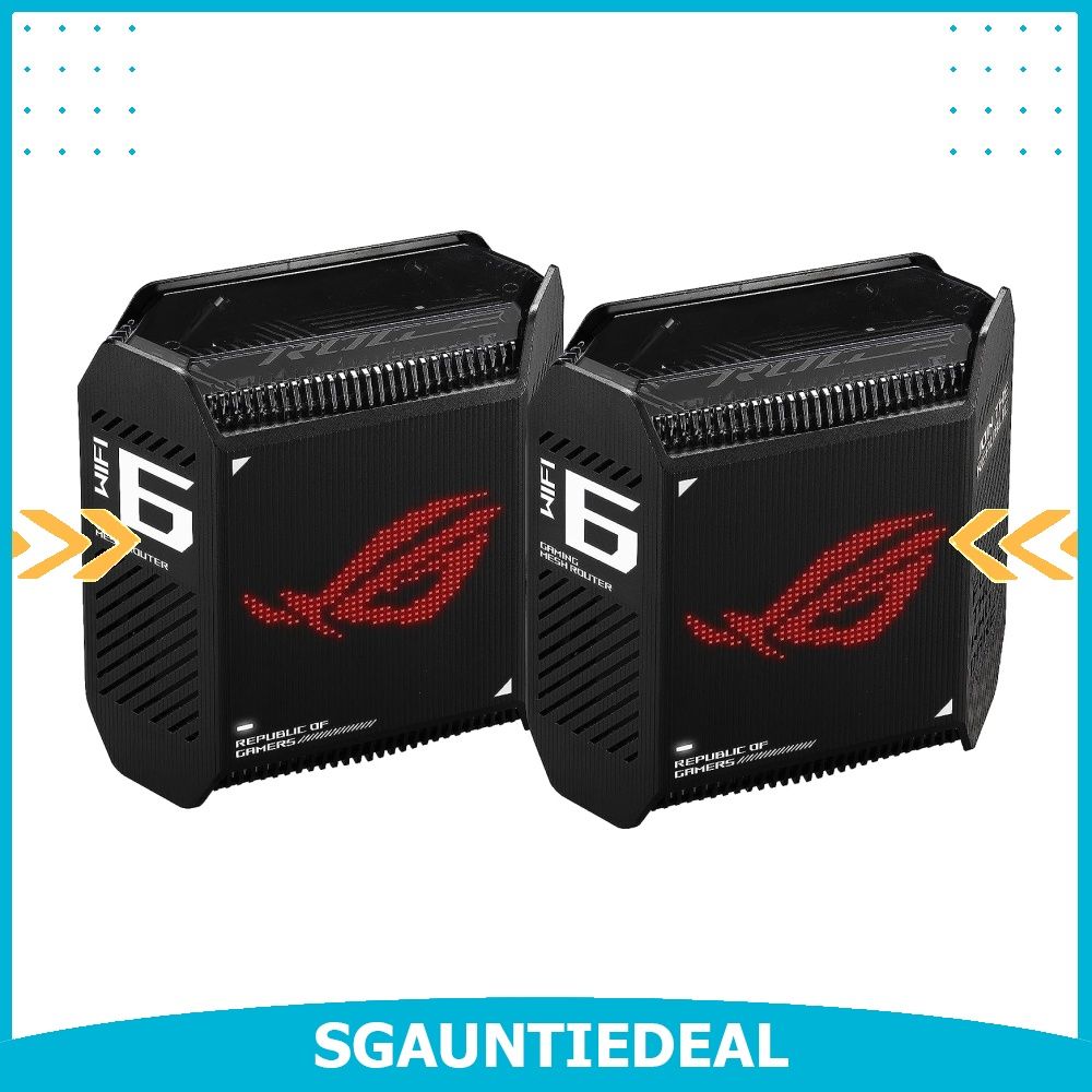 ASUS ROG Rapture GT6 (2PK) AX10000 Tri-Band WiFi 6 Gaming Mesh System ...