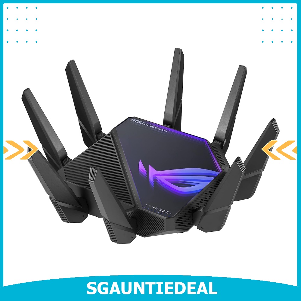 ASUS ROG Rapture GT-AXE16000 Quad-band WiFi 6E Extendable Gaming Router ...