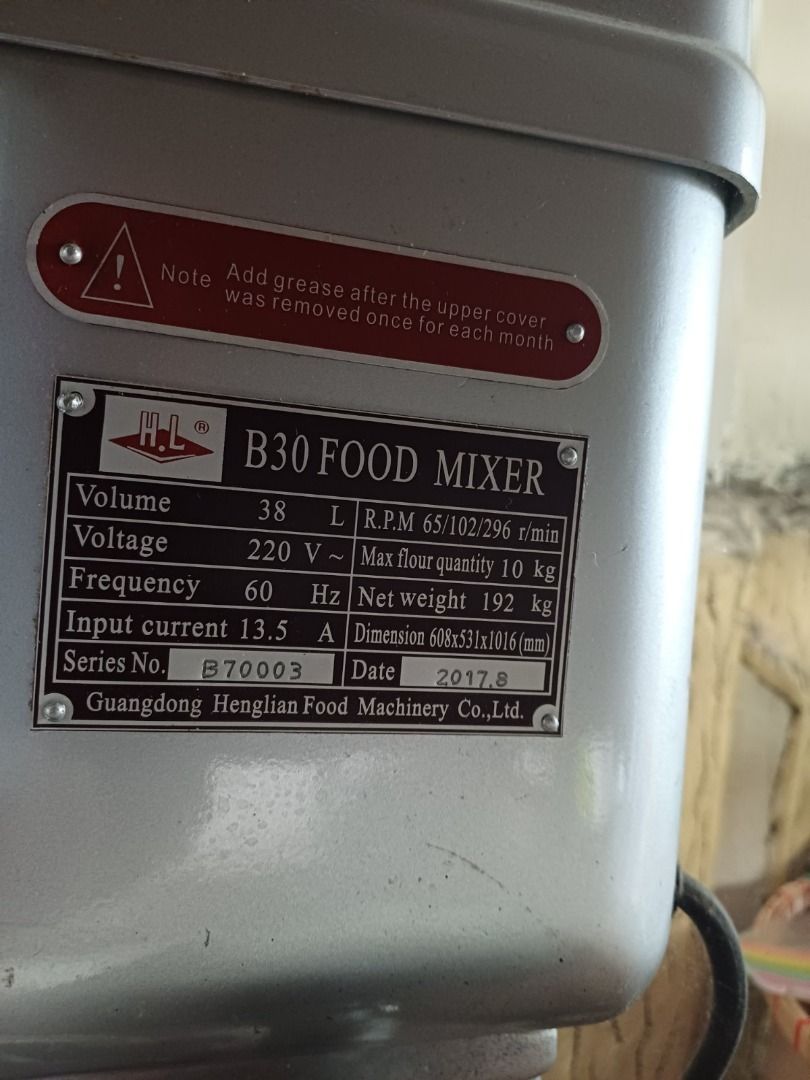 B30 Food Mixer 38Liters with COMPLETE ACCESSORIES, TV & Home Appliances ...