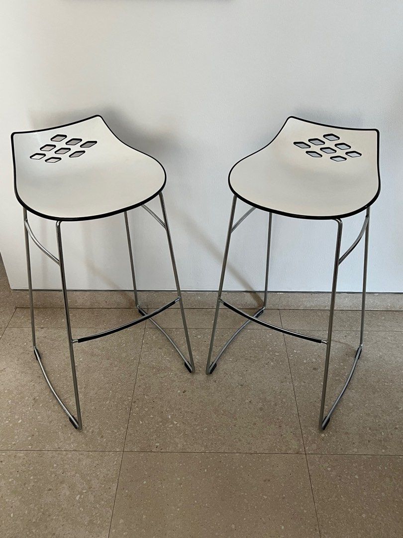 Bar stool pair (tall - 80 cm seat height), Furniture & Home Living ...