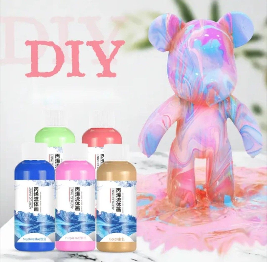 Bear Fluid Painting DIY Full Tool Kit. Acrylic pour painting. Bear ...